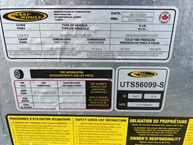 2025 Maxi-Roule 4.5 X 8 Galvanized Utility Solid Side 3K – Pik-A-Dilly ...