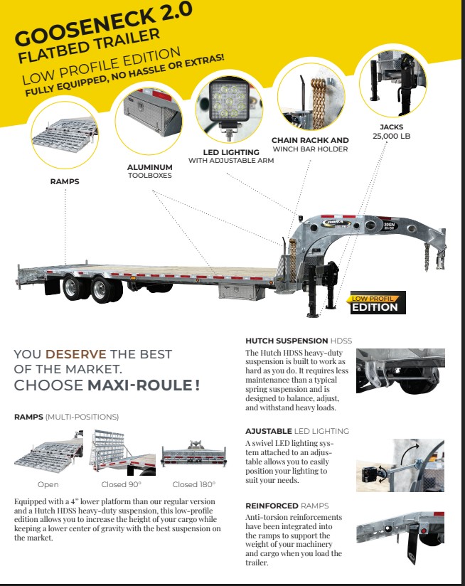 2026 Max-Roule 8.5 X 30+5 Galvanized Gooseneck Deckover Trailer Triple ...