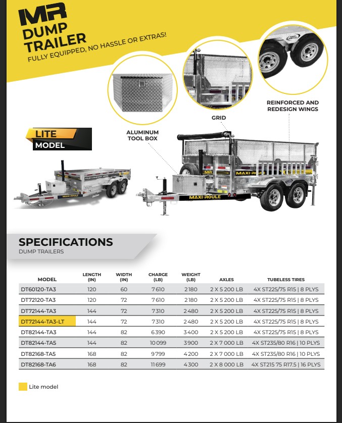 2026 Maxi-Roule 7 X 16 Galvanized Hydraulic Dump Trailer 14K – Pik-A ...